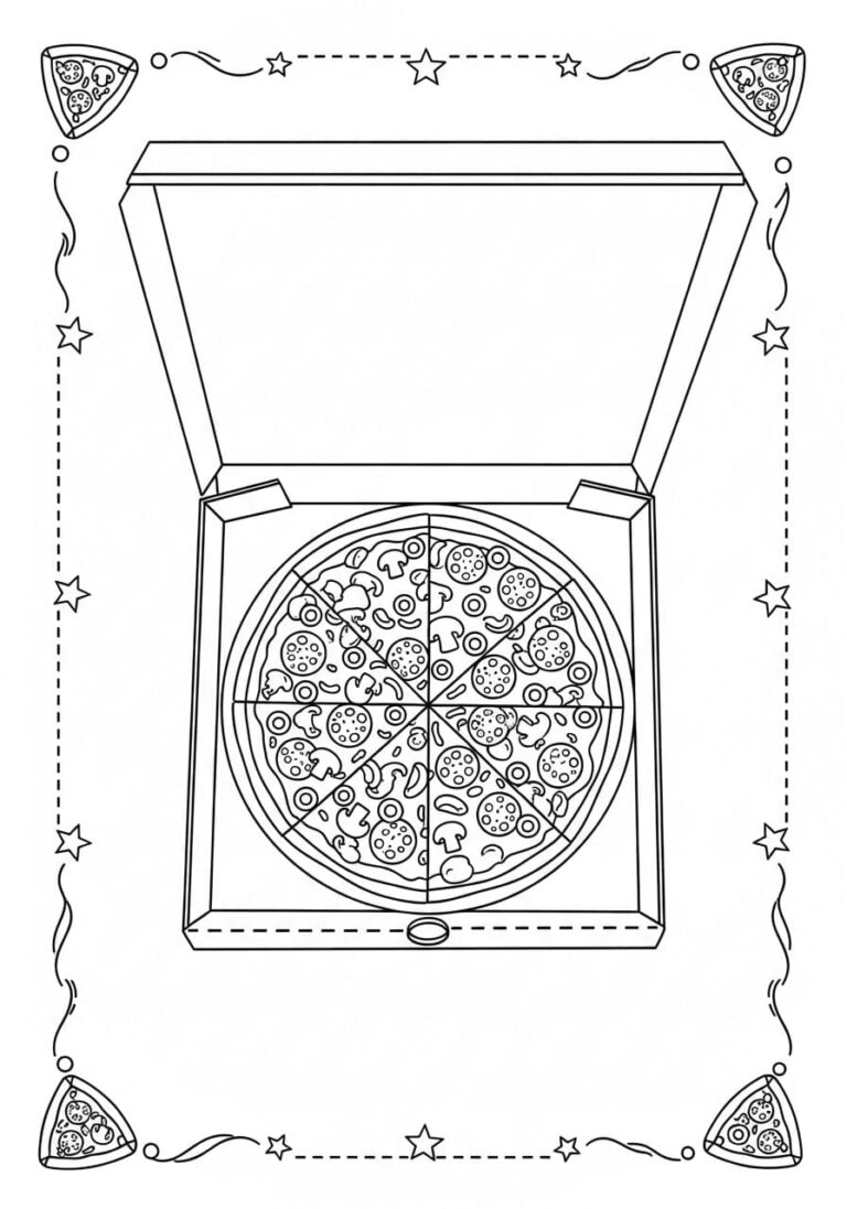 Printable Pizza Coloring Pages | Slices & Kawaii Art | 2025